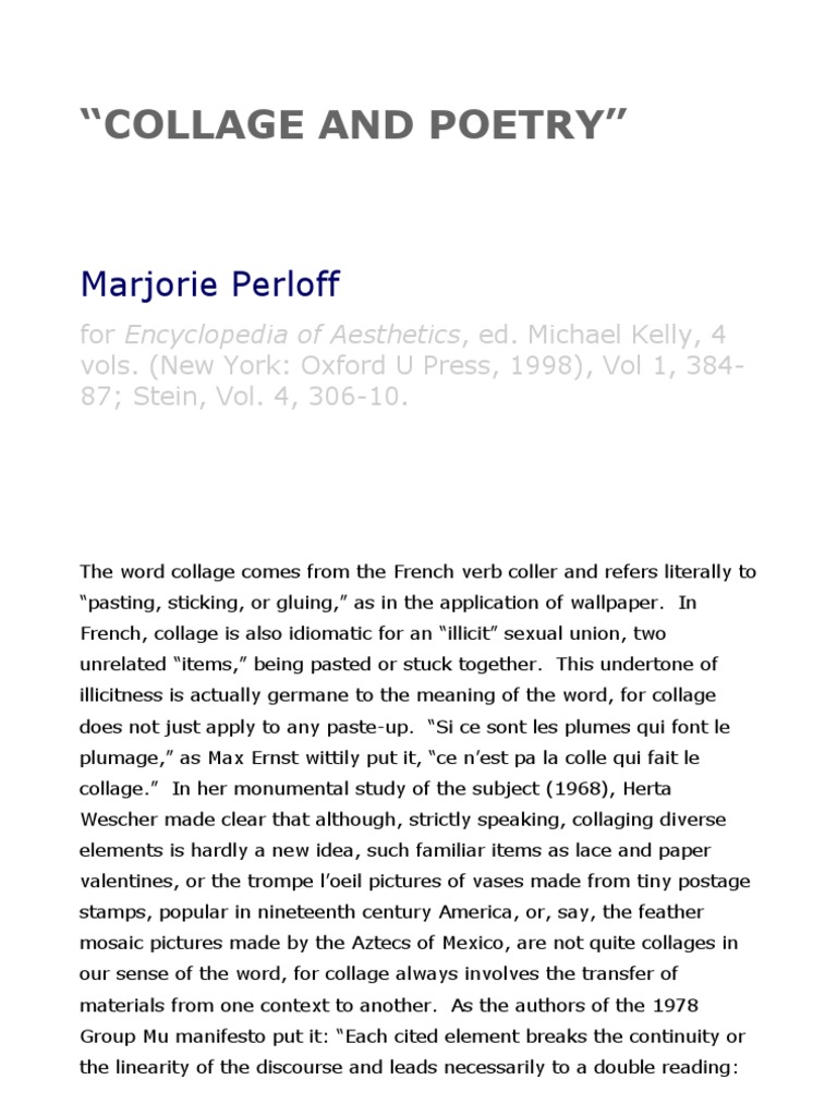Collage Aesthetics in Modern Poetry | PDF | Collage | Paintings
