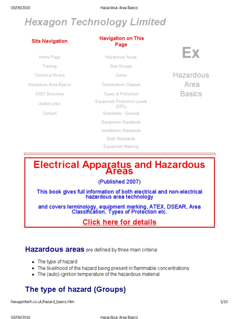 Hazardous Area Basics | PDF | Safety | Gases