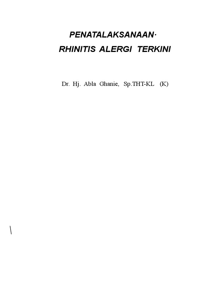 Penatalaksanaan Rhinitis Alergi Terkini | PDF
