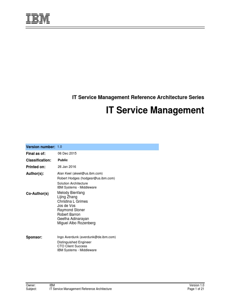 ITSM Reference Architecture - ITSM - Whitepaper PDF | PDF | Itil | Cloud Computing