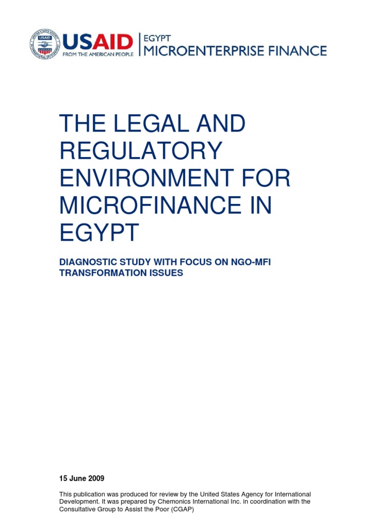 Microfinance Regulation in Egypt: A Study | PDF | Microfinance ...