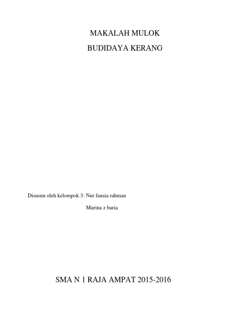 Budidaya Kerang Mutiara di Indonesia | PDF