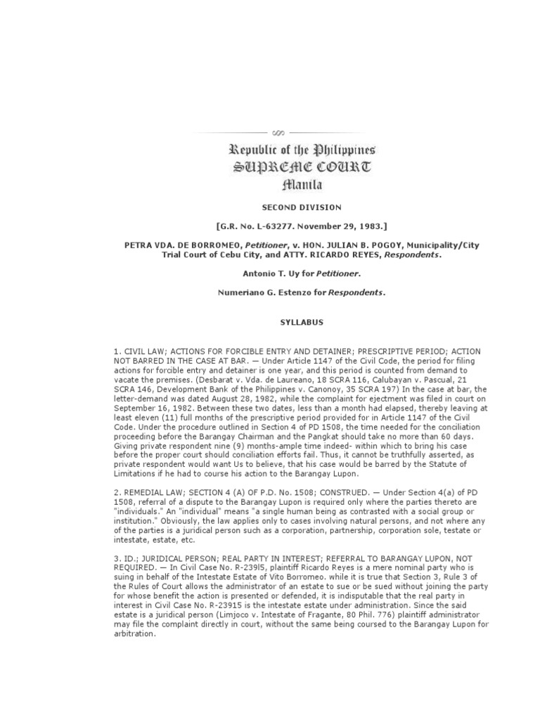 Ejectment Suit Jurisdiction Ruling | PDF | Lawsuit | Complaint