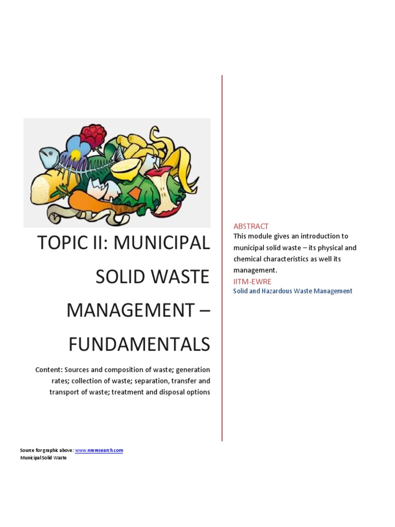 Municipal Solid Waste Management Fundamentals | PDF | Municipal Solid ...