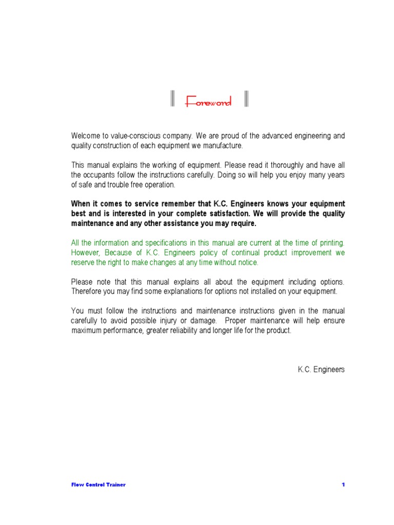 CHE492 08 PC Flow Control Trainer | PDF | Control Theory | Control System