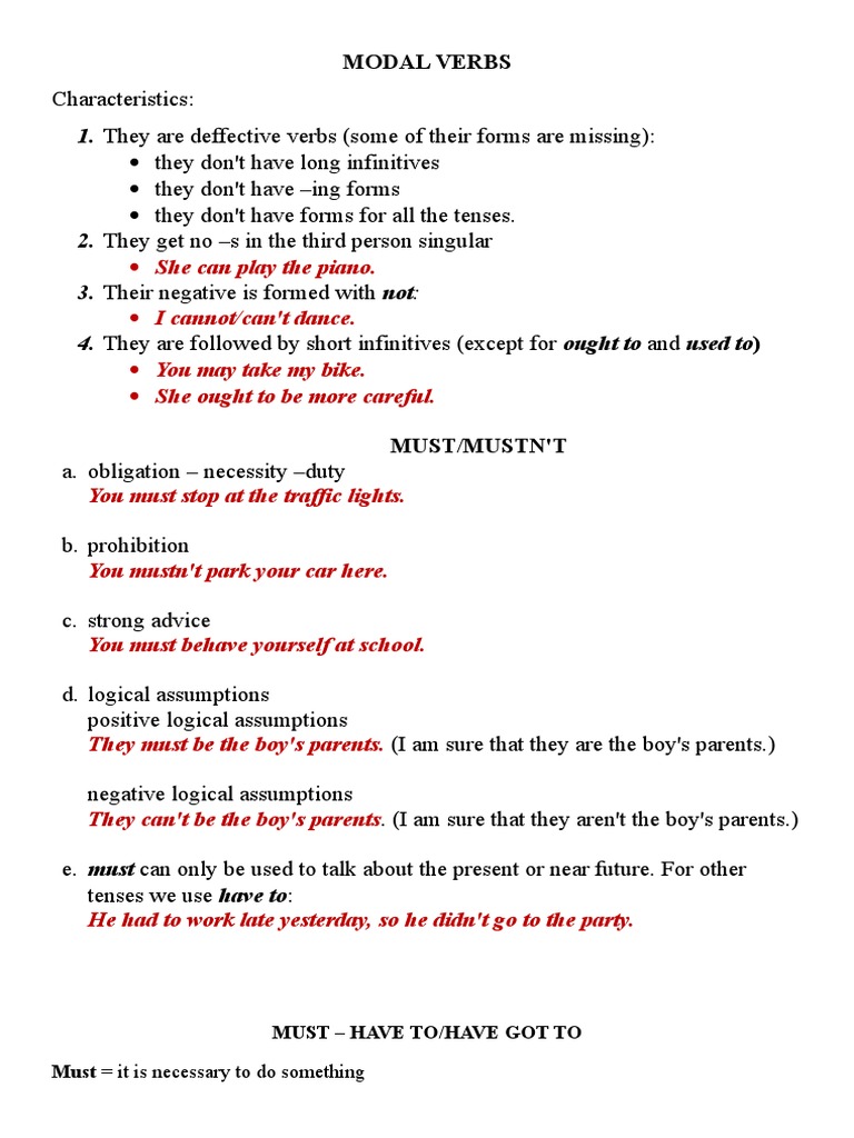 Modal Verbs Explained | PDF | Grammar | Syntax