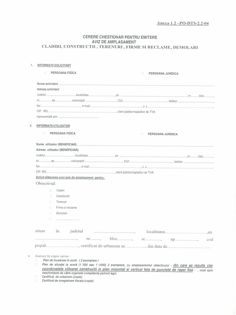 Cerere Aviz Amplasament Electrica
