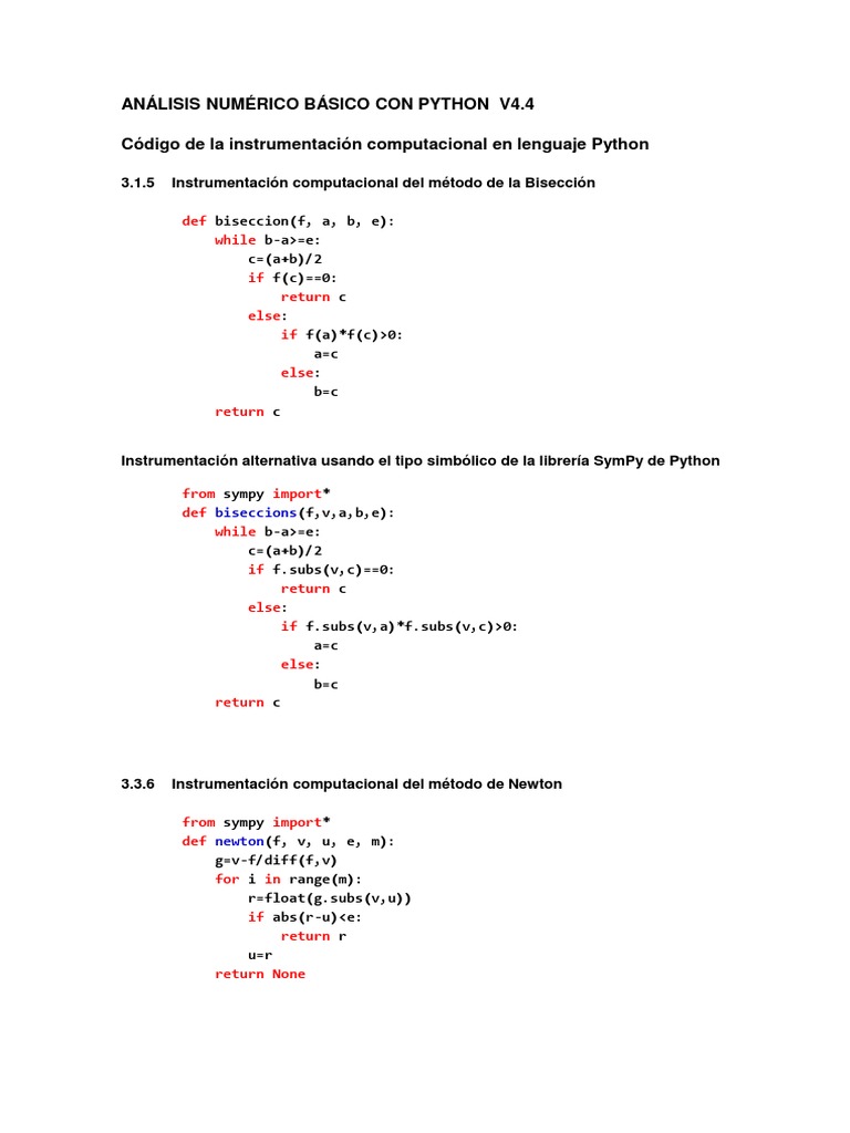 Métodos Numéricos Con Python Pdf Sistema De Ecuaciones Lineales
