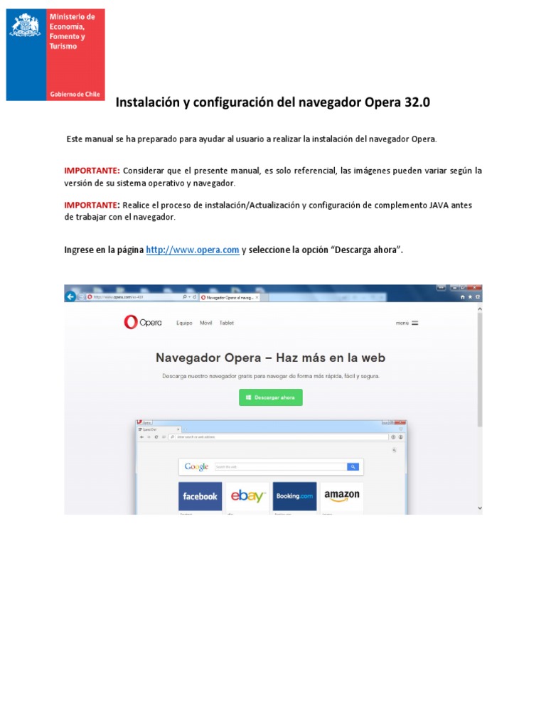 Instalación y Configuración Del Navegador Opera 32 Firmado | PDF