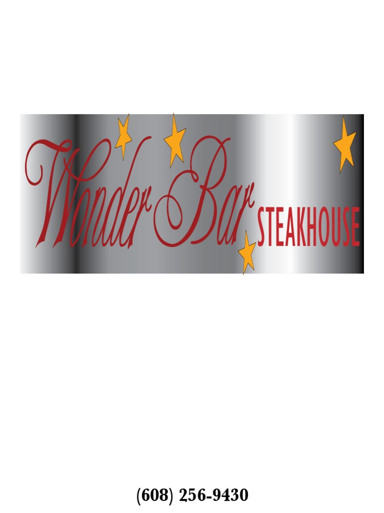 Wonder Bar Menu - Madison, WI | PDF | Foods