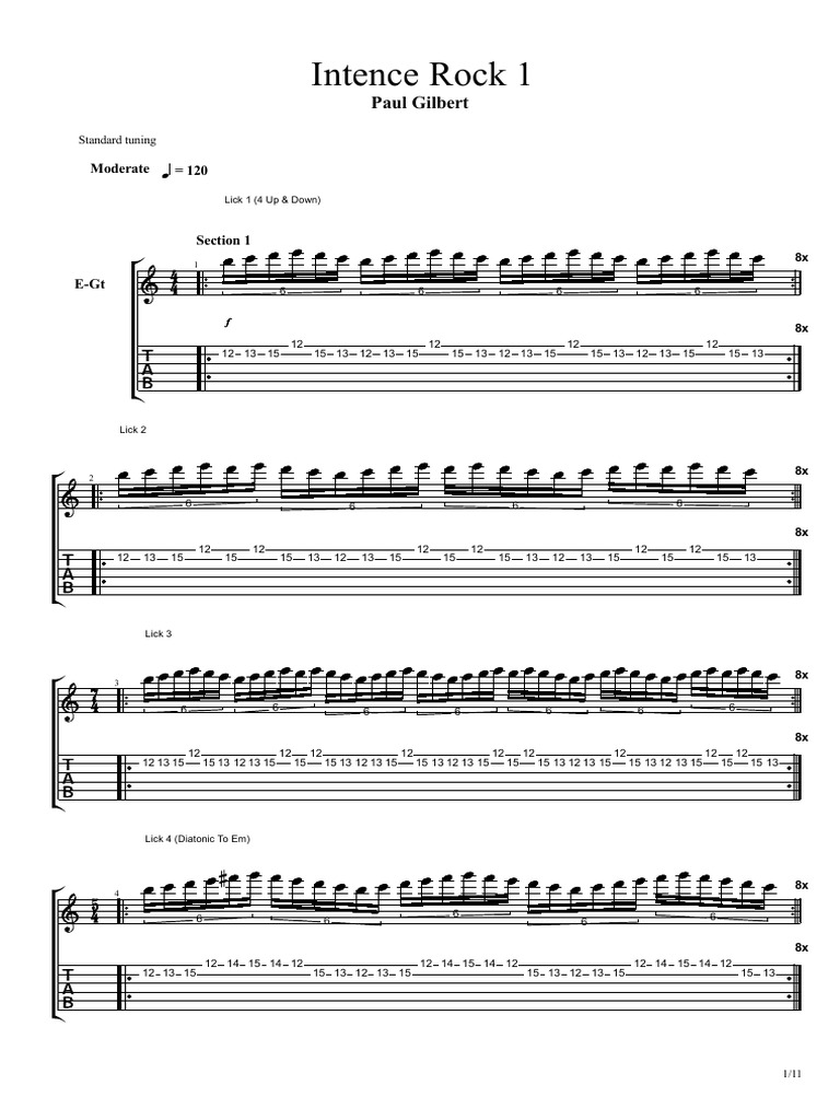 Paul Gilbert - Intense Rock | PDF | Musical Compositions | Musicology