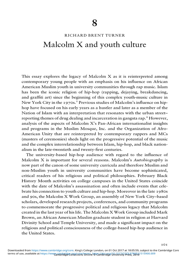 Malcolm X and Youth Culture | PDF | Hip Hop Music | Malcolm X