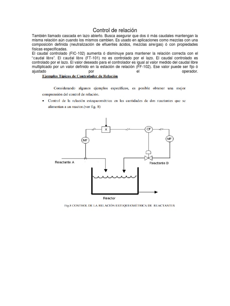 Control de Relación | PDF | Sistema de control | Realimentación