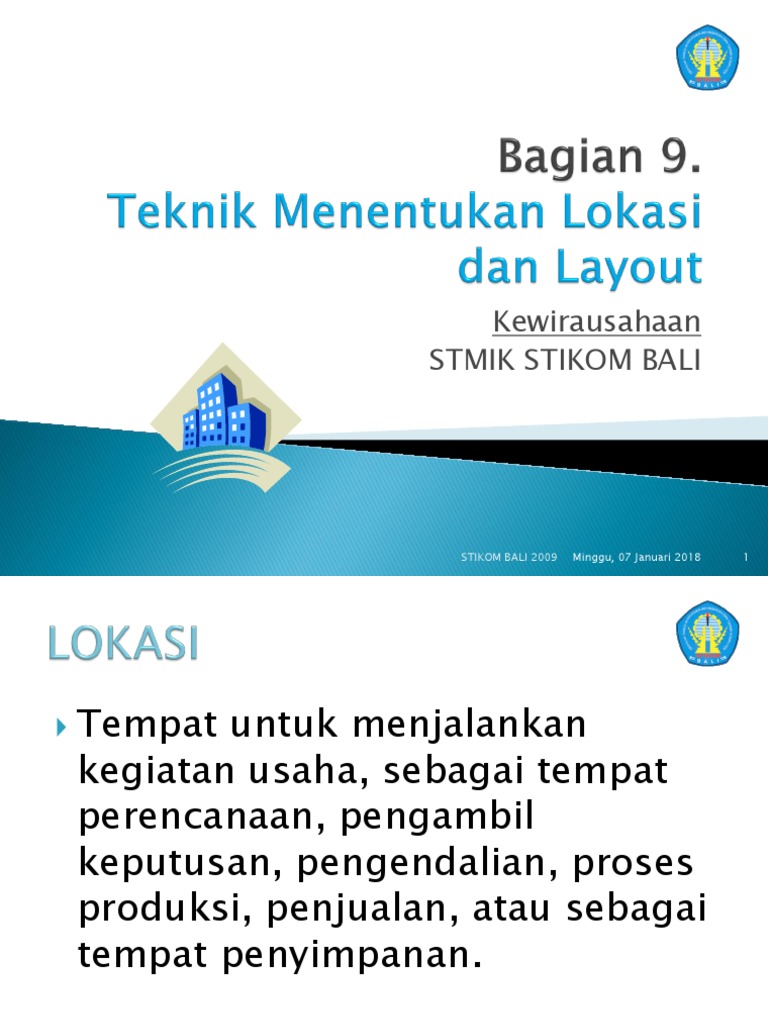 Bagian 9 Teknik Menentukan Lokasi Dan Layout 1 | PDF | Bisnis