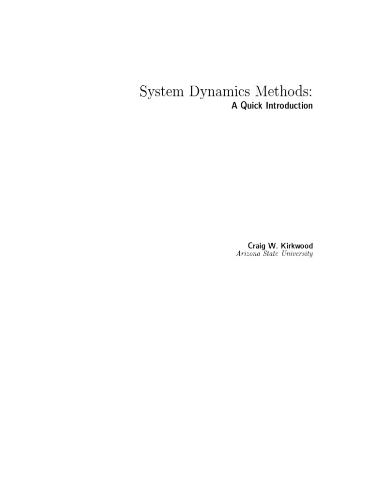 System Dynamics Methods:: A Quick Introduction | PDF | Cybernetics ...