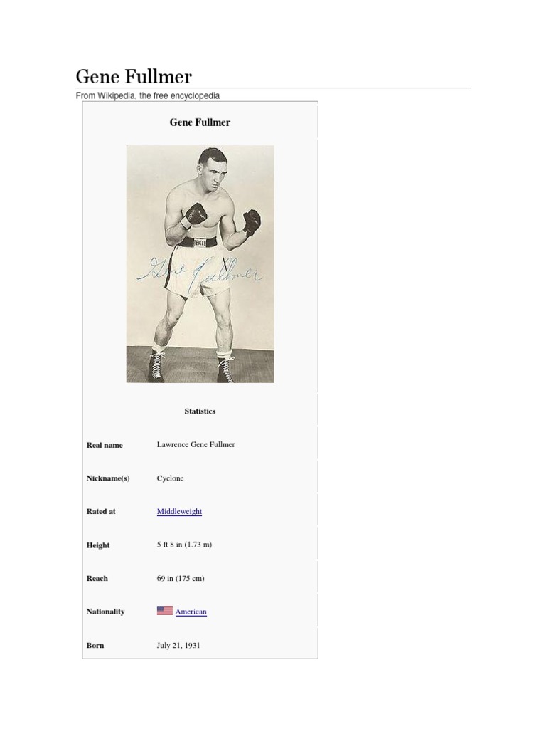 74 Gene Fullmer | PDF | Boxing Museums And Halls Of Fame | Boxers