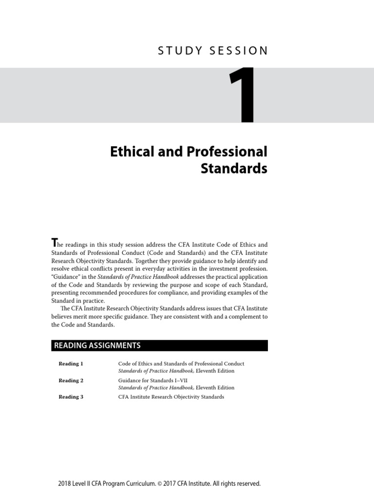 Ethical and Professional Standards: Study Session | PDF | Cognition ...