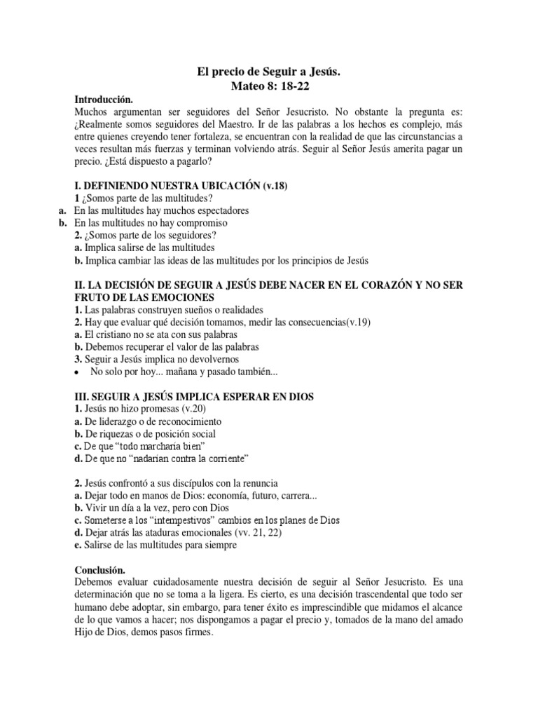 El Precio de Seguir A Jesús | PDF | Jesús | Dios