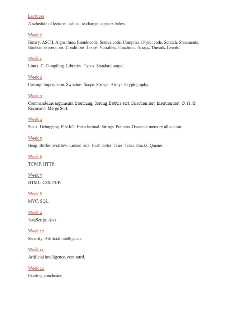 Cs50 Lectures | PDF | Theoretical Computer Science | Algorithms And Data Structures