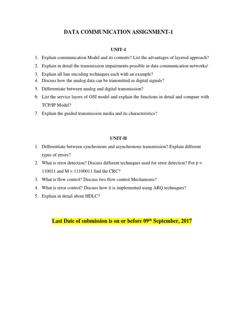 Data Communication Assignment | PDF