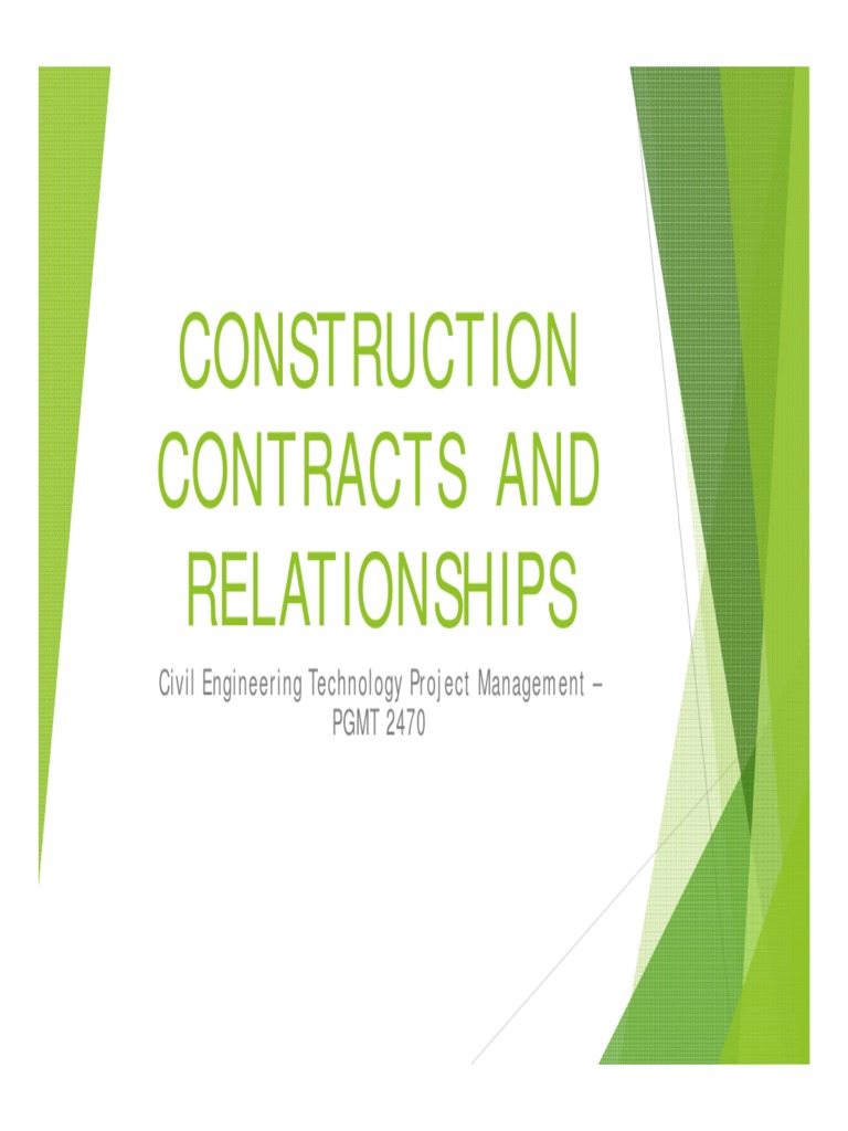 2-Construction Contracts Relationships | PDF | General Contractor ...