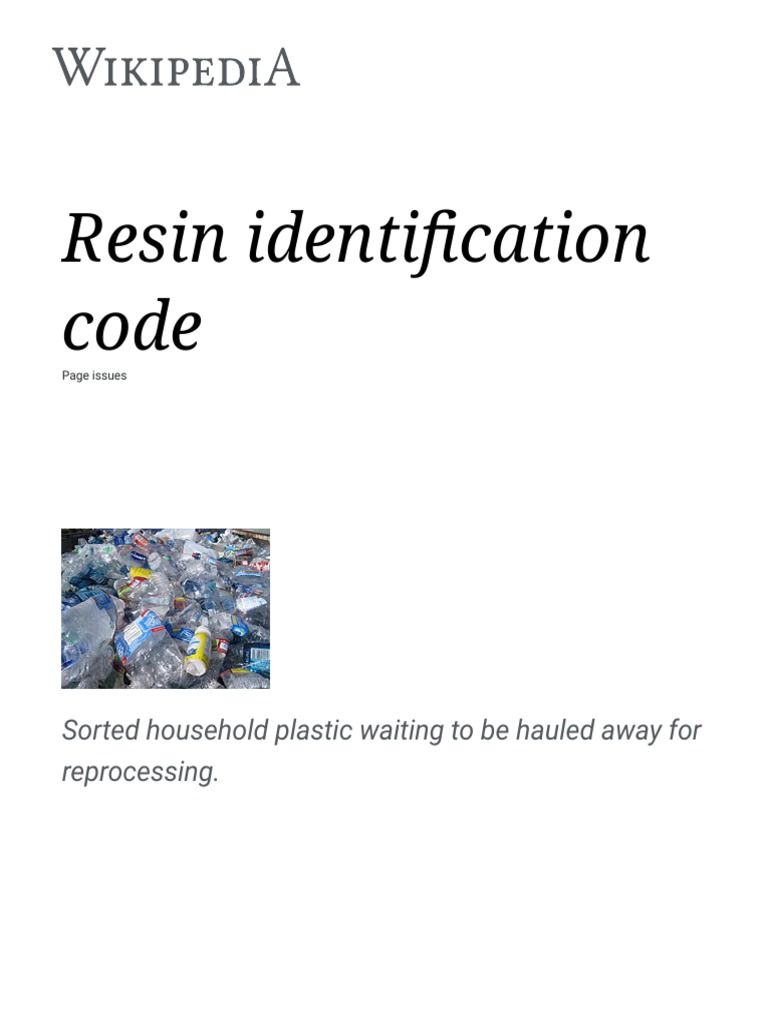 Resin Identification Code | Plastic | Polymers