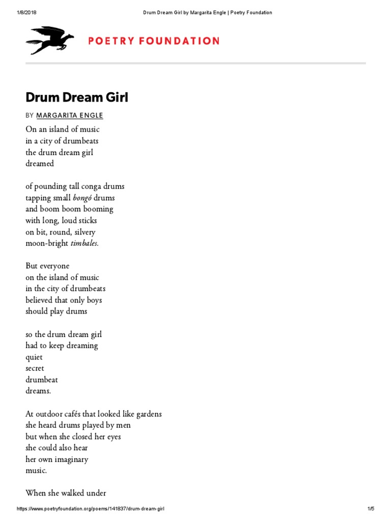 Drum Dream Girl by Margarita Engle - Poetry Foundation | PDF | Drum Kit ...