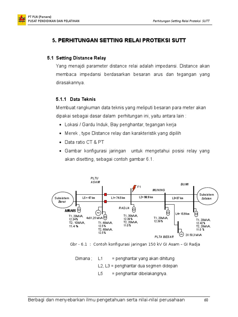 Perhitungan Setting Relai Proteksi Sutt | PDF