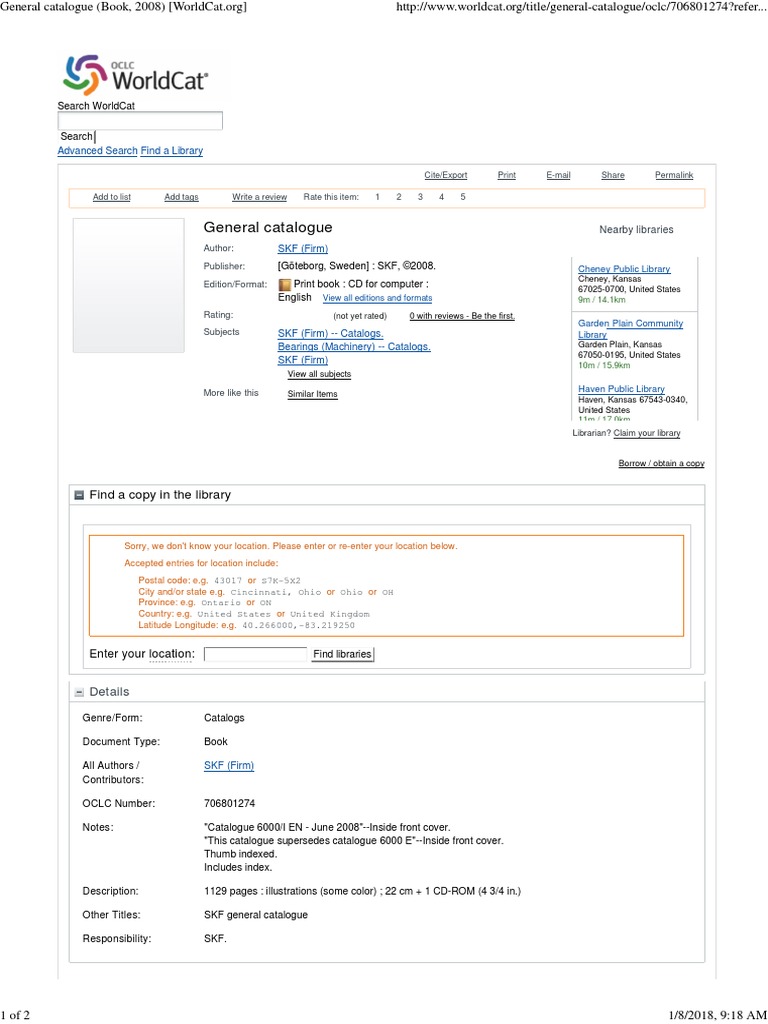 General Catalogue (Book, 2008) (WorldCat | PDF | Libraries | Library ...