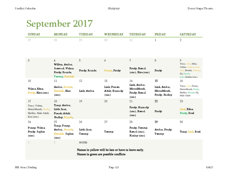 Conflict Calendar | PDF | Leisure