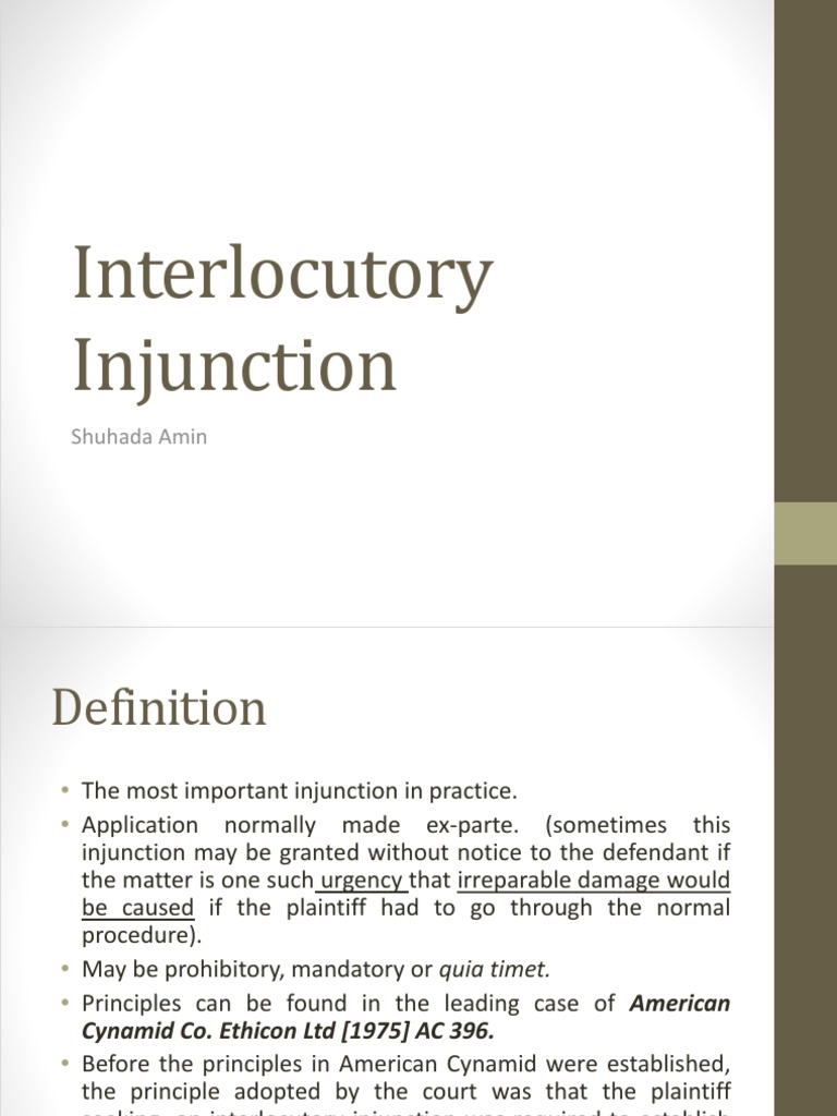Interlocutory Injunction | PDF | Injunction | Damages