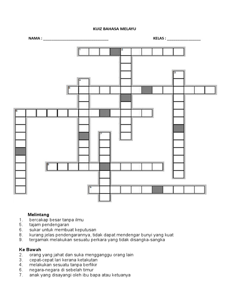 Kuiz Bahasa Melayu | PDF