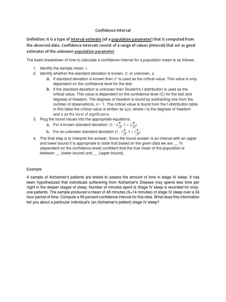 Confidence Interval | PDF | Confidence Interval | Standard Deviation