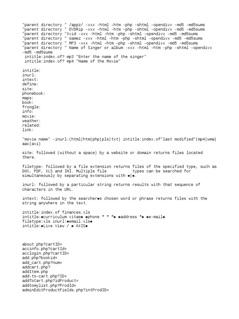 Google Dorking | File Format | Software