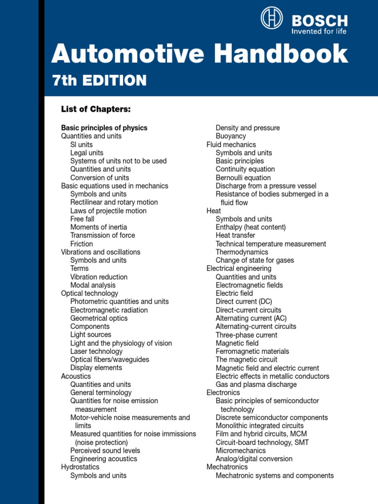 Automotive Handbook: 7Th Edition | PDF | Internal Combustion Engine | Wear