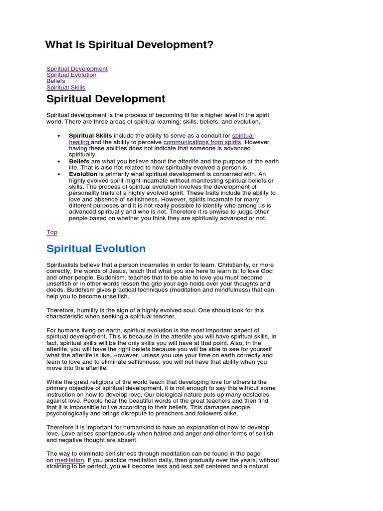 What Is Spiritual Development | PDF | Afterlife | Spirituality