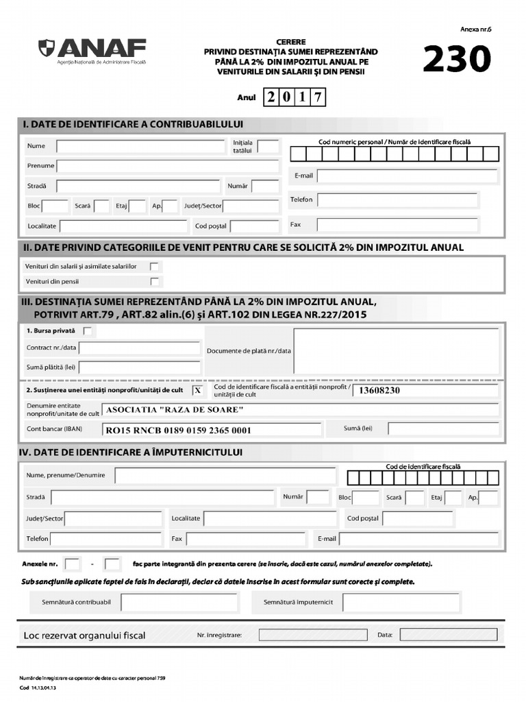 Declaratia 230 2018 Finala