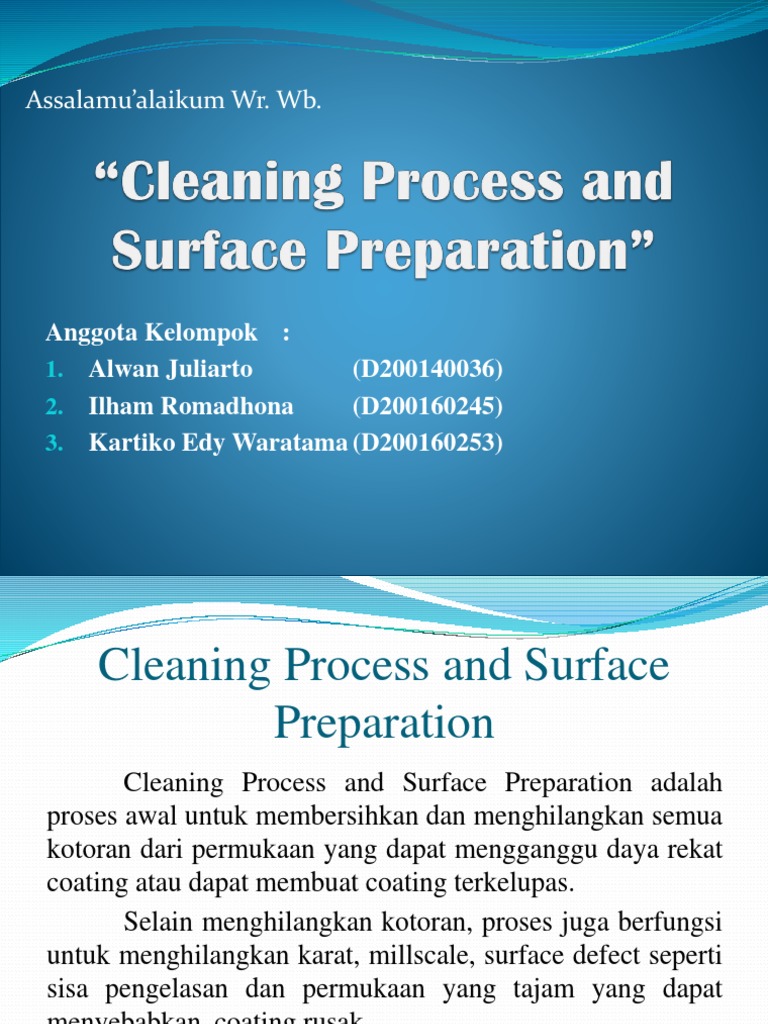 Tugas Cleaning Process and Surface Preparation | PDF
