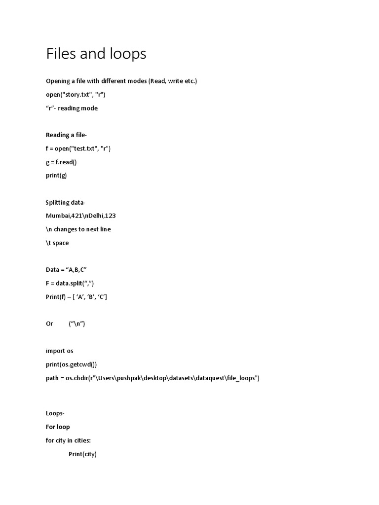 Opening and Reading Files with Loops | PDF | System Software | Computer ...