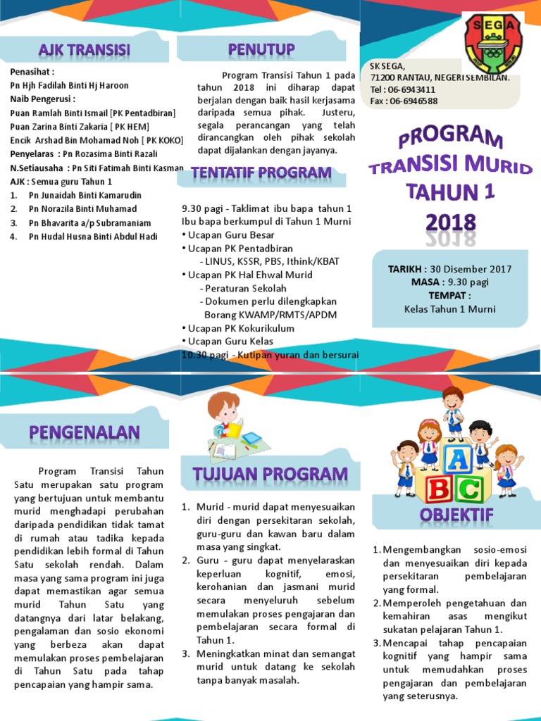 Brosur Program Transisi Tahun 1 2018 | PDF