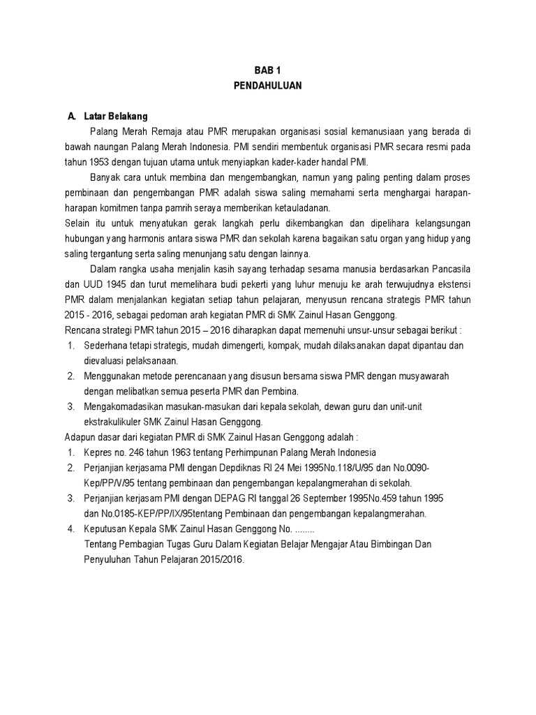Laporan Kegiatan PMR SMK Zainul Hasan | PDF