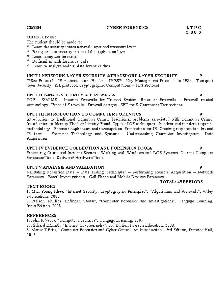 CF Syllabus | PDF | Computer Forensics | Transport Layer Security