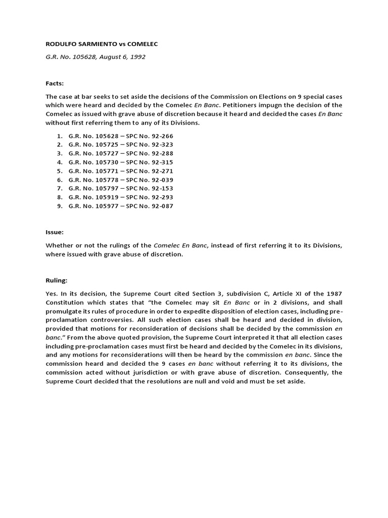 Case in Consti 1 On Comelec | PDF