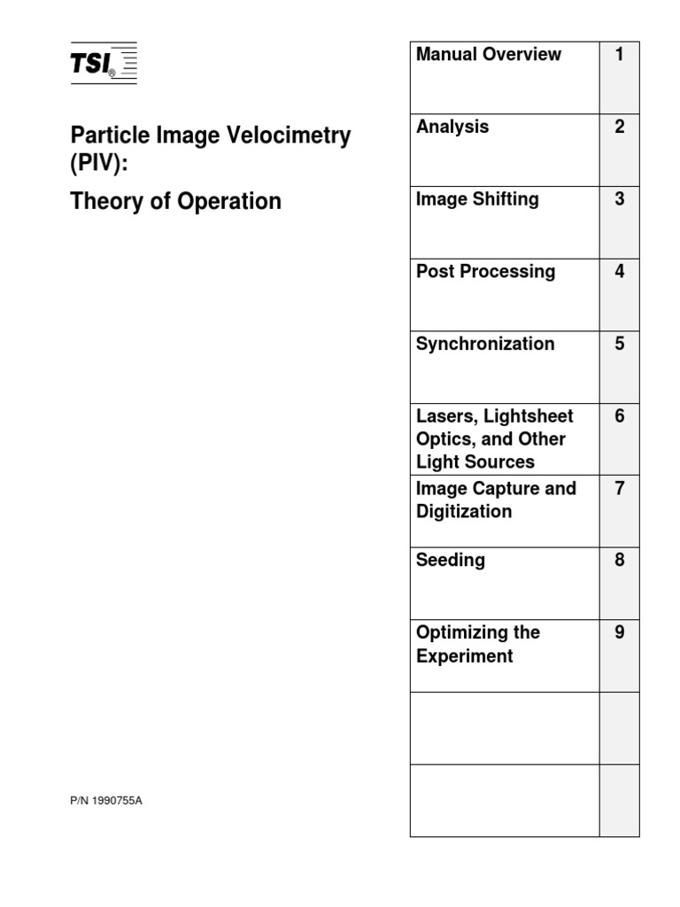 TSI Insight PIV Theory | PDF | Optics | Applied And Interdisciplinary ...