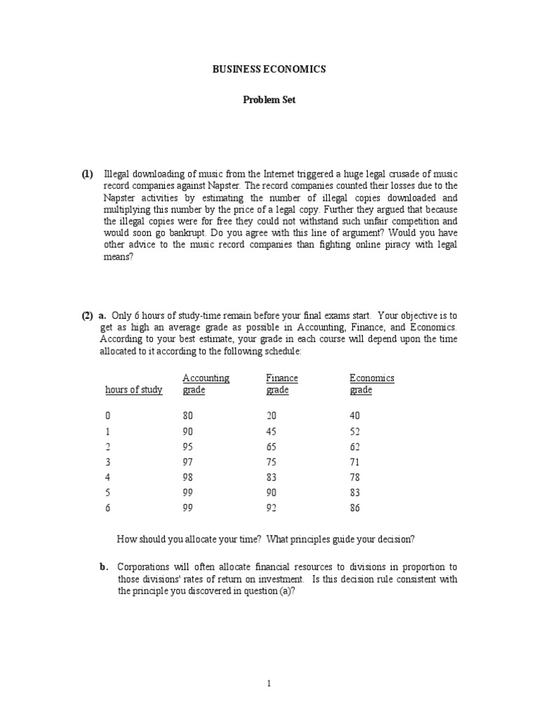 Problem Set 2017 | PDF | Demand | Economics