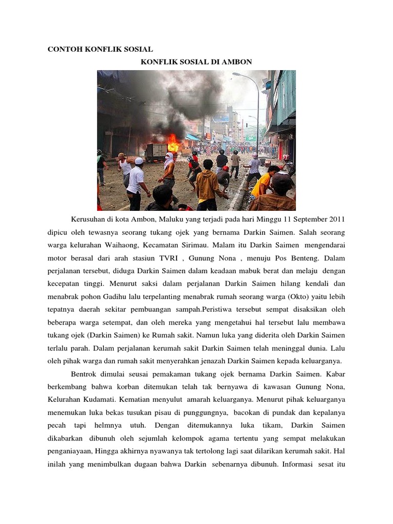 Contoh Konflik Sosial | PDF