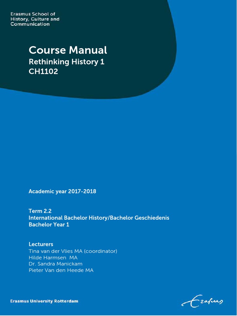 CH1102 Rethinking History 1 Course Manual 2017-2018 PDF | PDF | Lecture ...