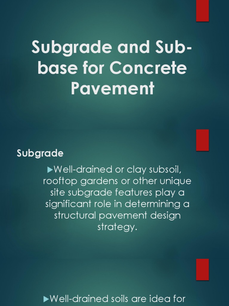 Subgrade and Sub-Base For Concrete Pavement | PDF