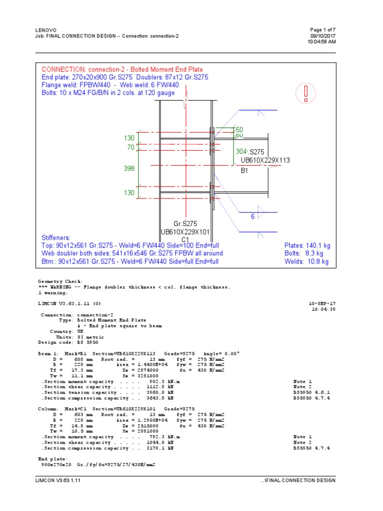 Final Connection Design Connect Pdf