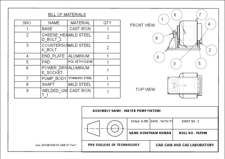 Polyethylene: Assembly Name: Water Pump Fixture | PDF | Industrial ...